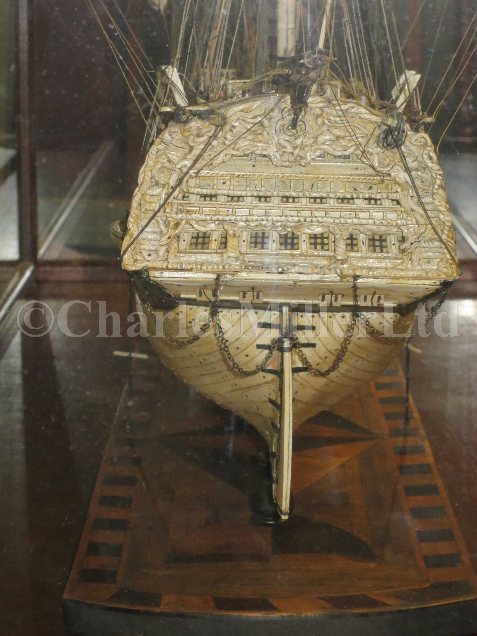 AN IMPRESSIVELY LARGE NAPOLEONIC PRISONER-OF-WAR-STYLE BONE AND WOOD ...