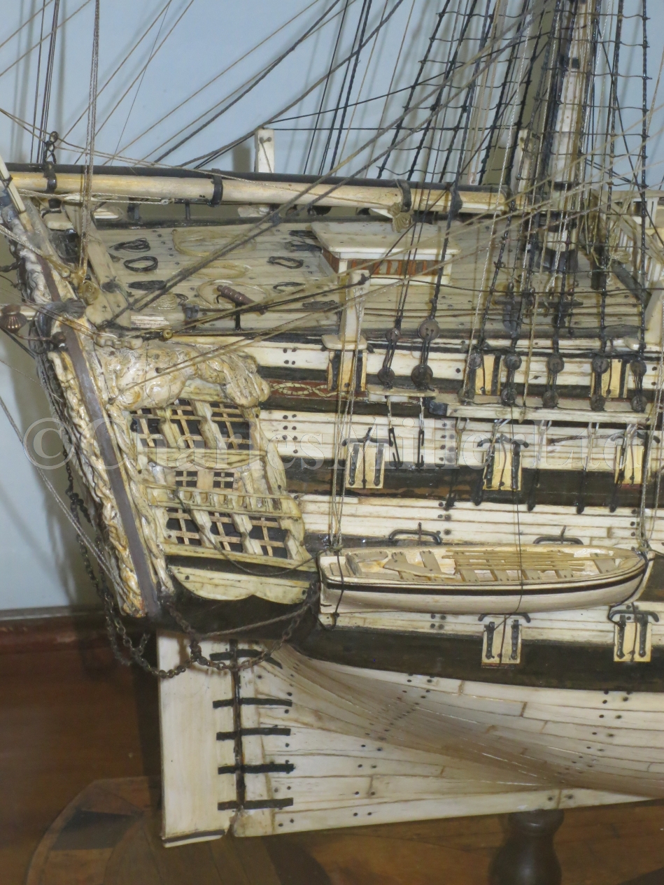 AN IMPRESSIVELY LARGE NAPOLEONIC PRISONER-OF-WAR-STYLE BONE AND WOOD ...