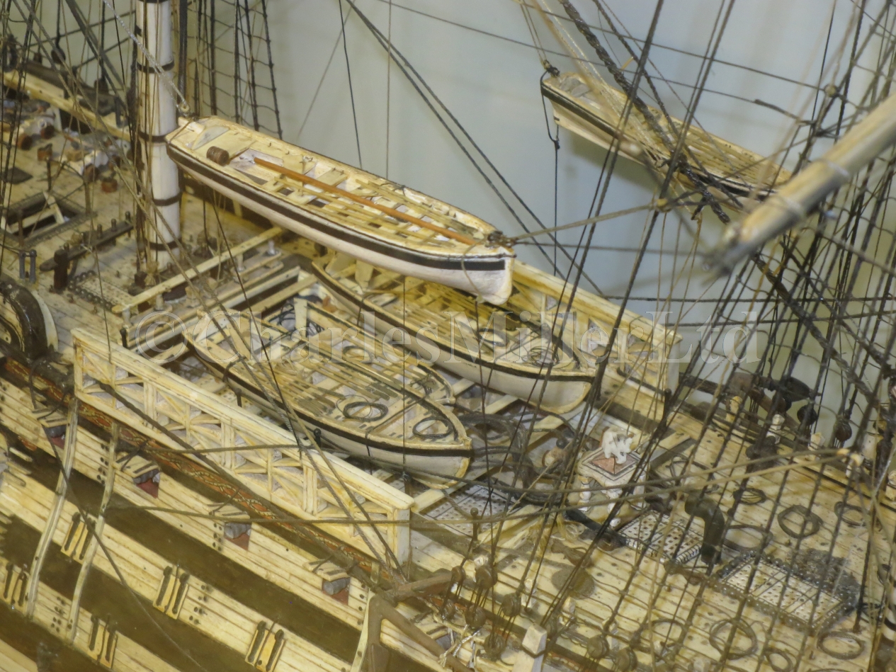 AN IMPRESSIVELY LARGE NAPOLEONIC PRISONER-OF-WAR-STYLE BONE AND WOOD ...