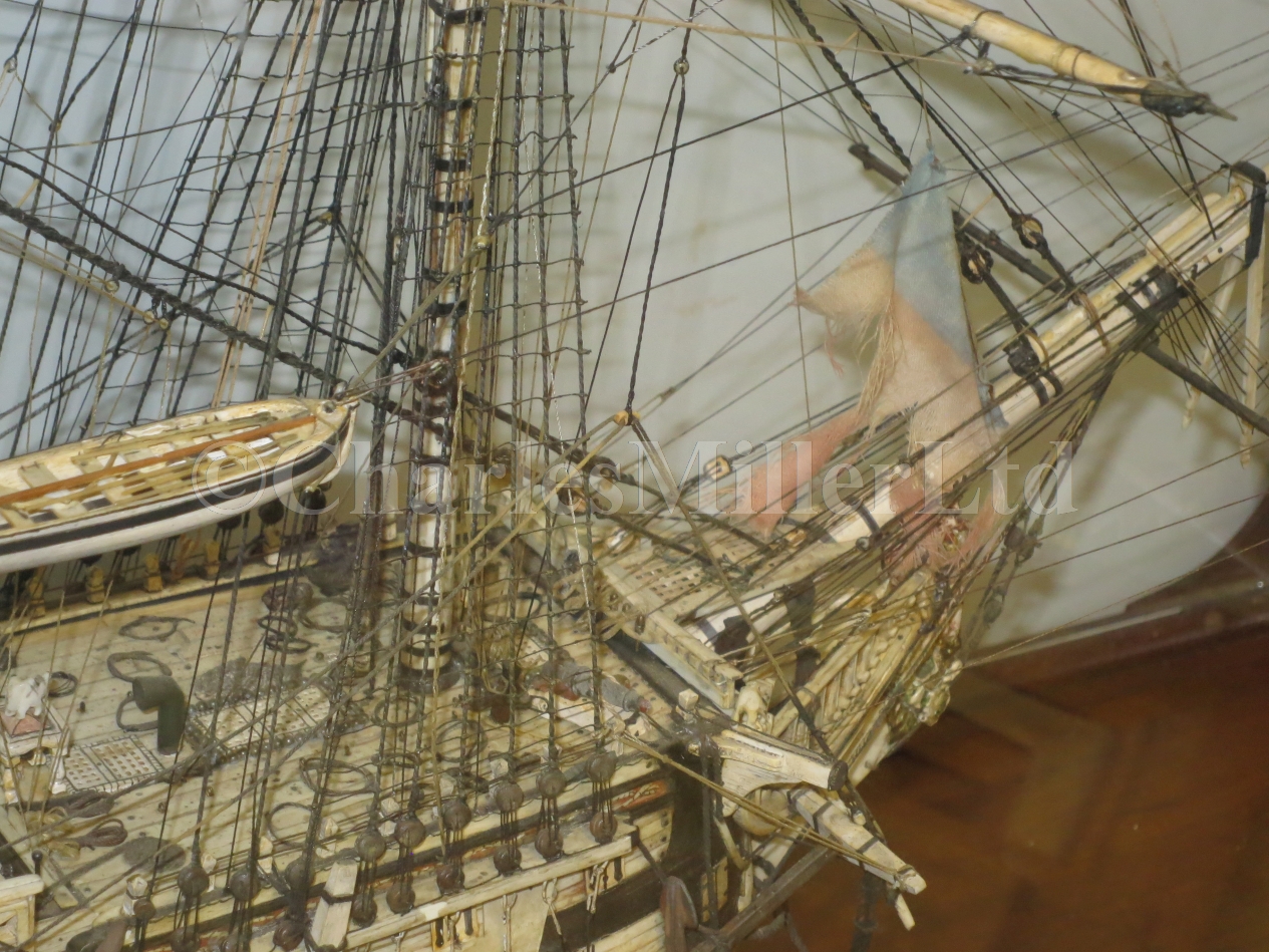 AN IMPRESSIVELY LARGE NAPOLEONIC PRISONER-OF-WAR-STYLE BONE AND WOOD ...