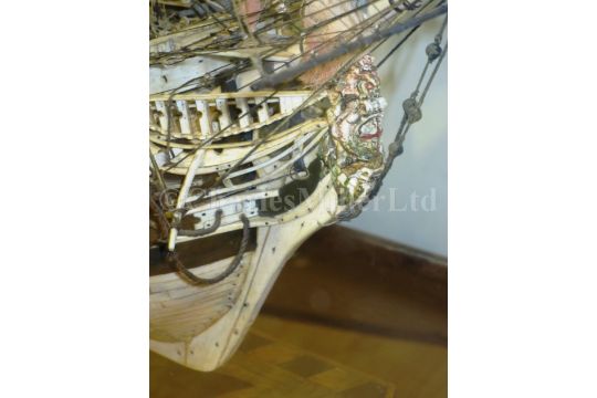 AN IMPRESSIVELY LARGE NAPOLEONIC PRISONER-OF-WAR-STYLE BONE AND WOOD ...