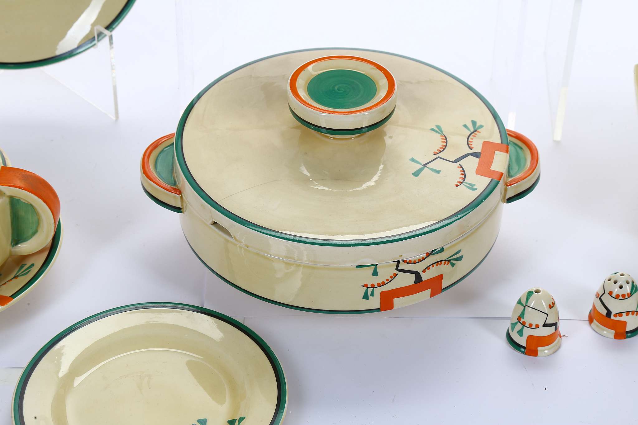 CLARICE CLIFF RAVEL PATTERN COLLECTION, consisting of two circular ...