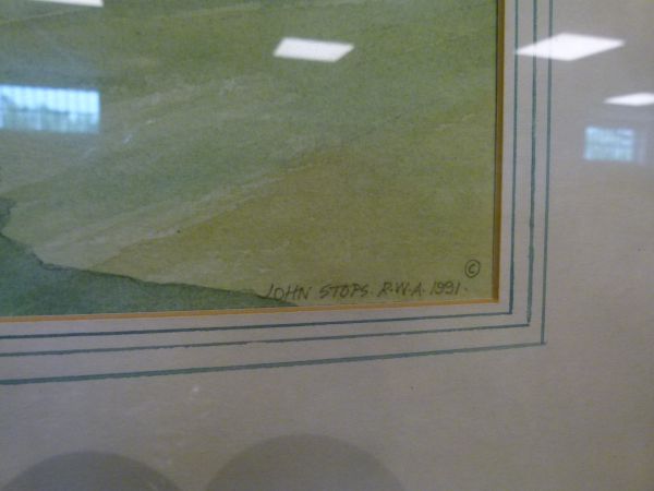 John Stops (1925-2002) - Watercolour - Clevedon Court, signed, titled ...
