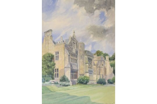 John Stops (1925-2002) - Watercolour - Clevedon Court, signed, titled ...