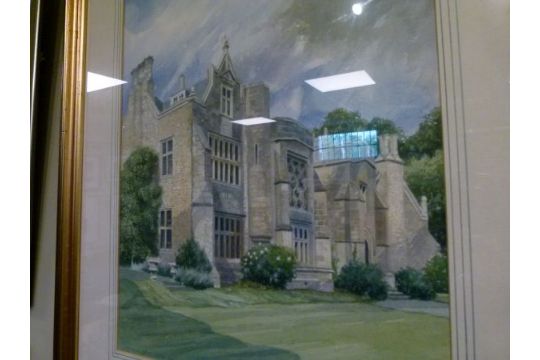 John Stops (1925-2002) - Watercolour - Clevedon Court, signed, titled ...
