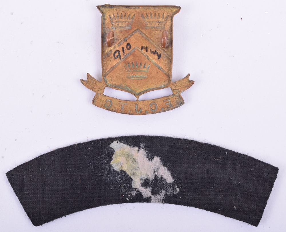 Framlingham College JTC Cap Badge & CCF Shoulder Title, brass cap badge ...