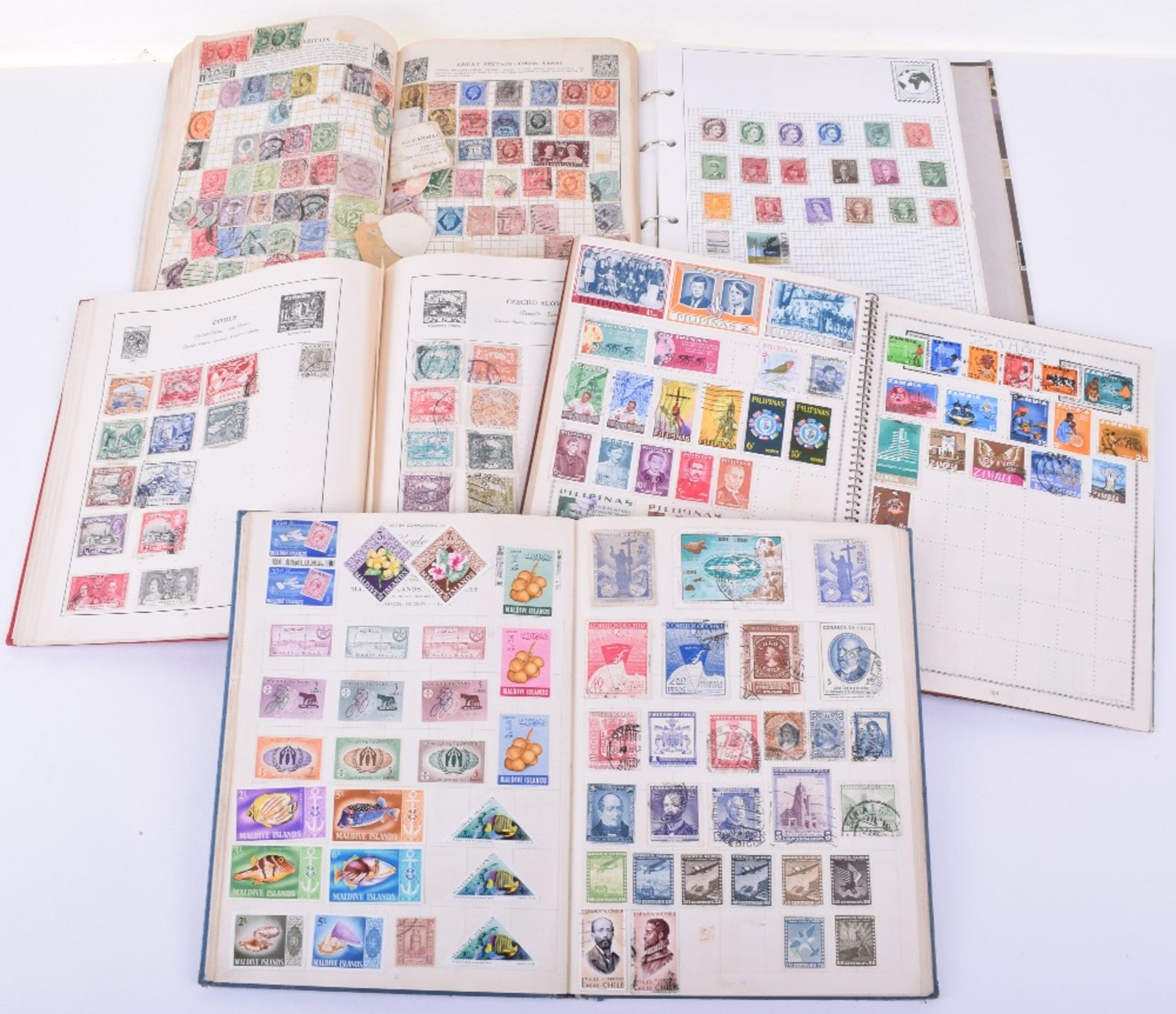 Quantity of Stamp Collecting Albums, consisting of British and Foreign ...