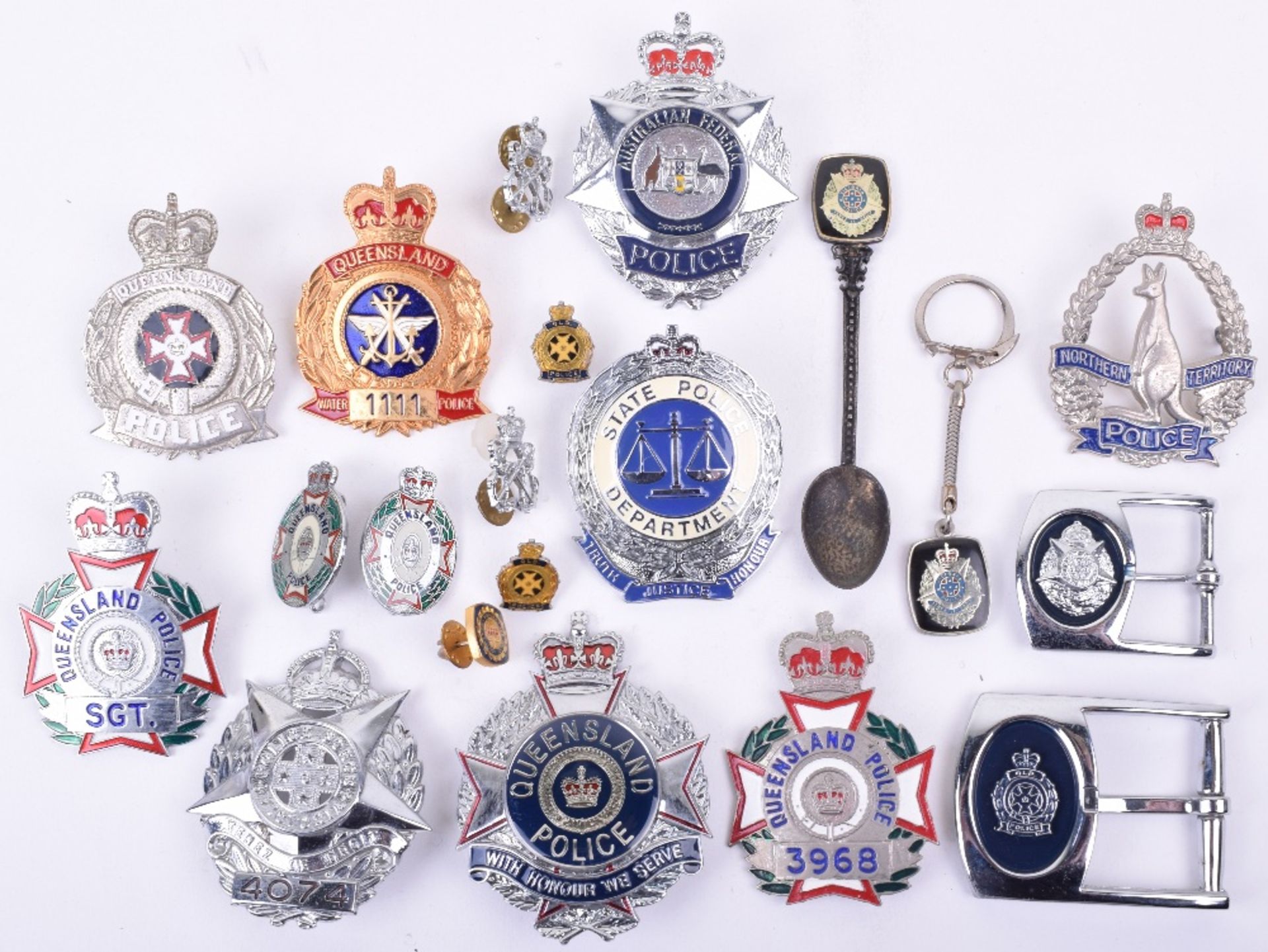 Queensland Australian Police Cap Badges, three different pattern cap ...
