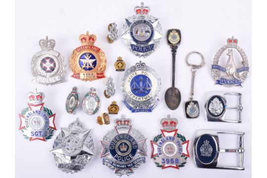 Queensland Australian Police Cap Badges, three different pattern cap ...