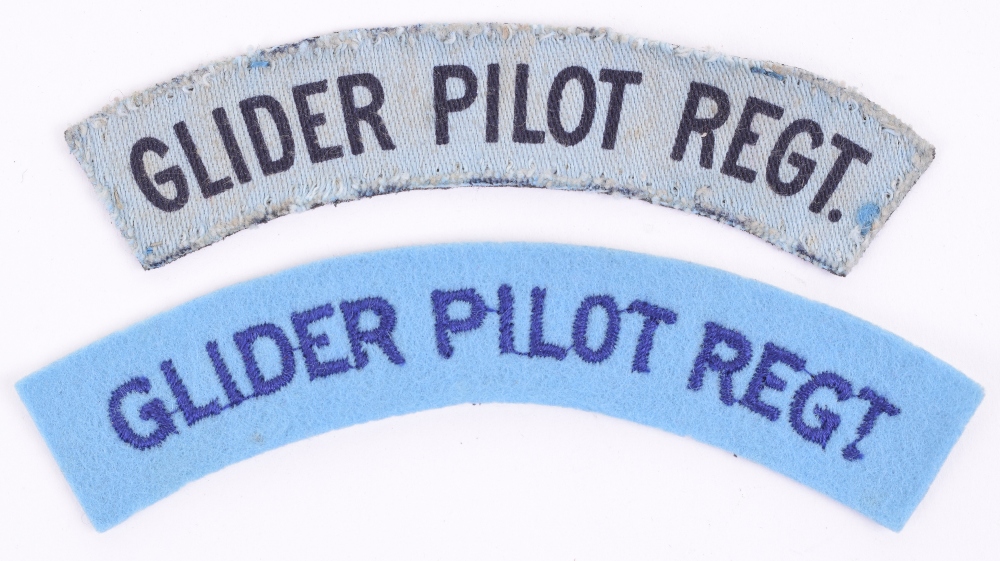 2x WW2 Glider Pilot Regiment Cloth Shoulder Titles, consisting of a ...