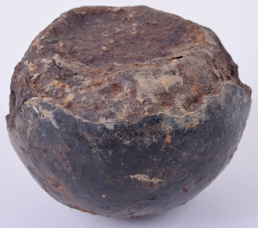 Napoleonic Battle of Waterloo Cannon Ball, possibly from a howitzer, as ...