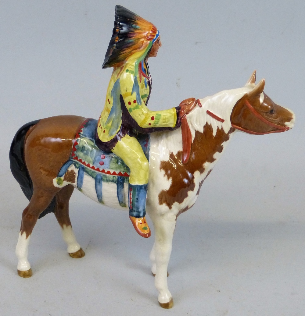 A Beswick figure, of a native American Indian Chief on horseback, model ...