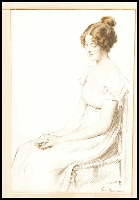 An early 20th Century pencil drawing by Fred Pegram (1870-1937), an ...
