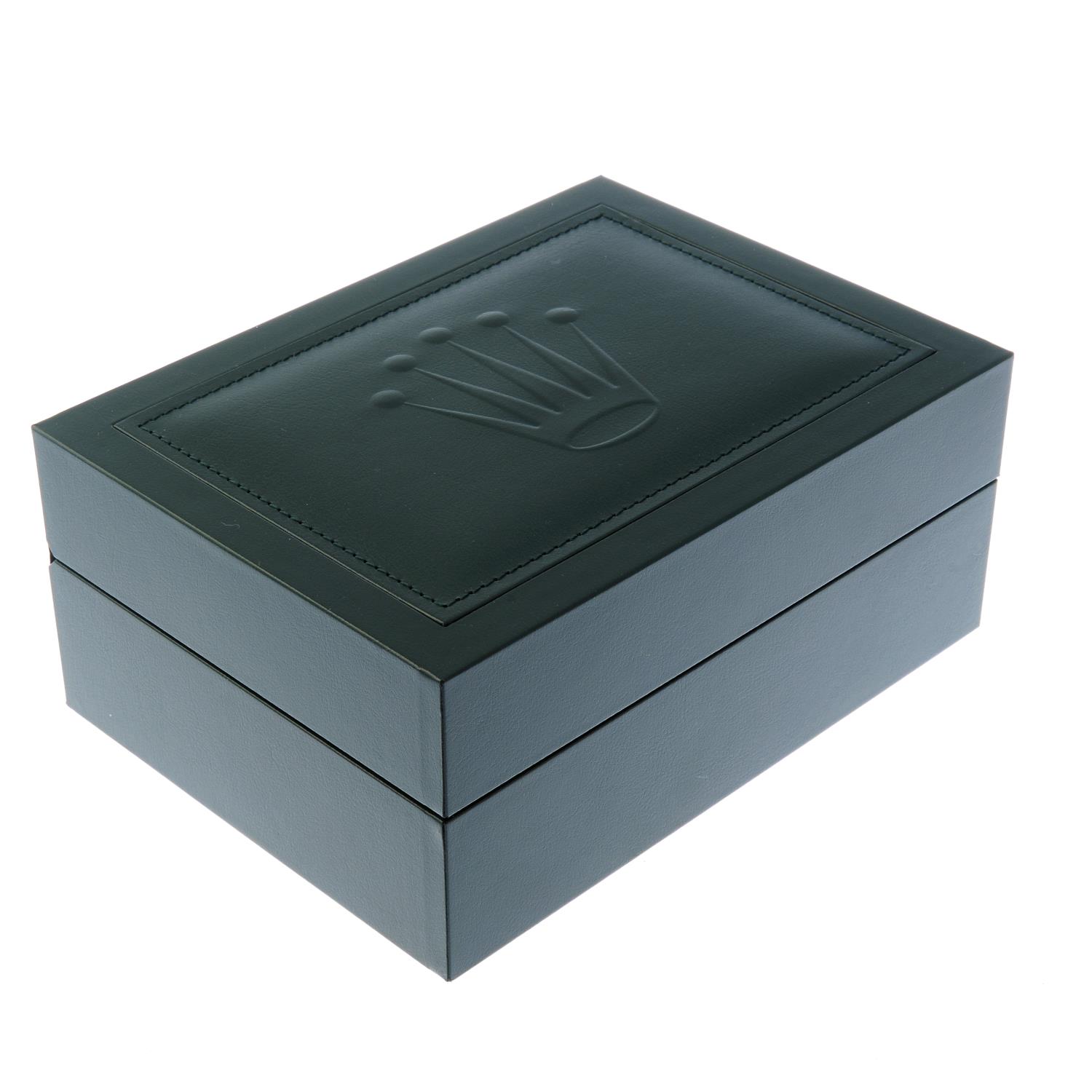 ROLEX - a complete watch box. Outer sleeve has marks, small tears and ...