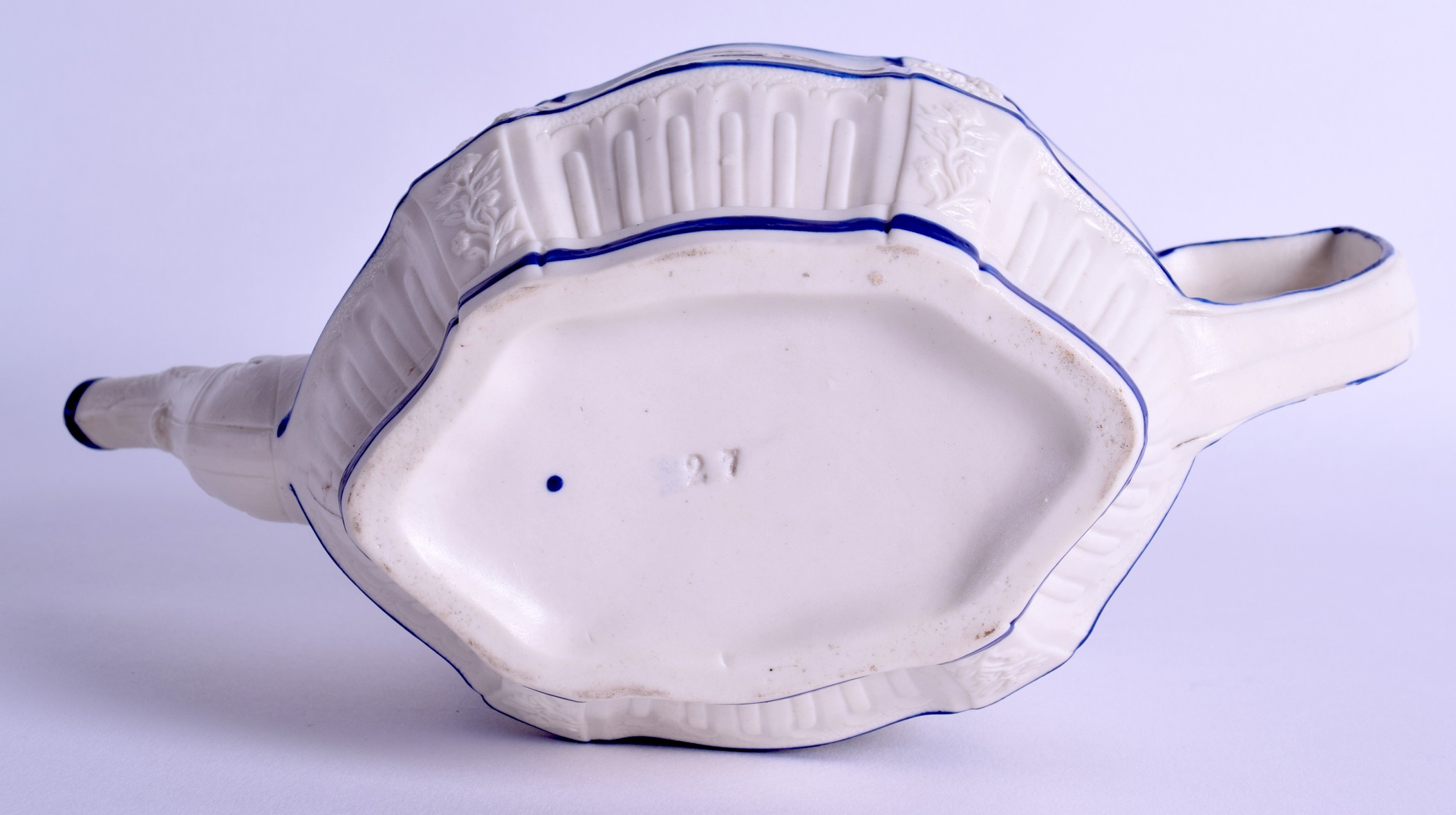 Early 19th c. Castleford type teapot and cover painted with two ...