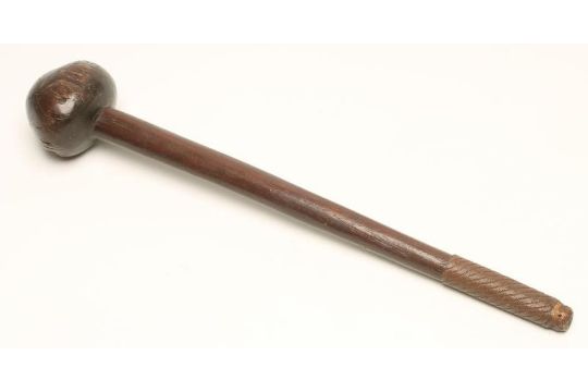 A ZULU KNOBKERRIE OR THROWING CLUB, late 19th century, of typical form ...