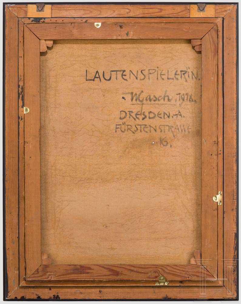Walther Gasch (1886-1962) - Lautenspielerin Öl auf Leinwand, rechts ...