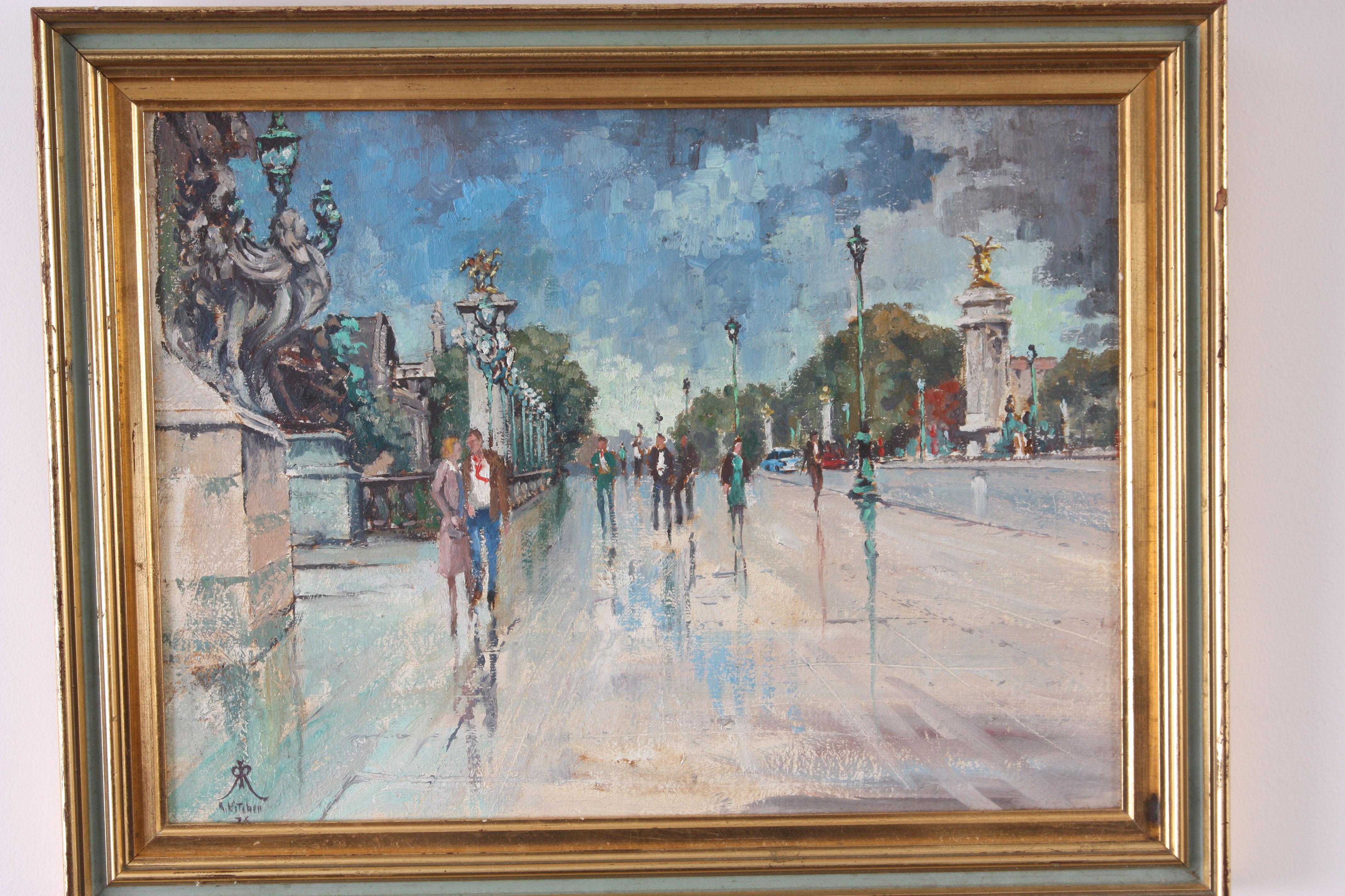 (AR) ROBERT KITCHEN 1949 - 2009. OIL ON BOARD. APRIL IN PARIS 28.5cm ...
