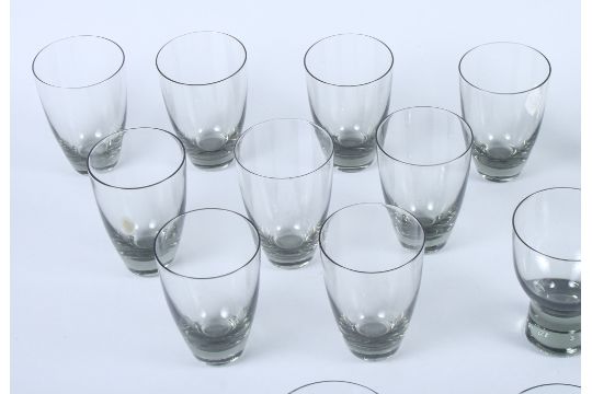A collection of Holmegaard glass, designed by Per Lutken, styles ...