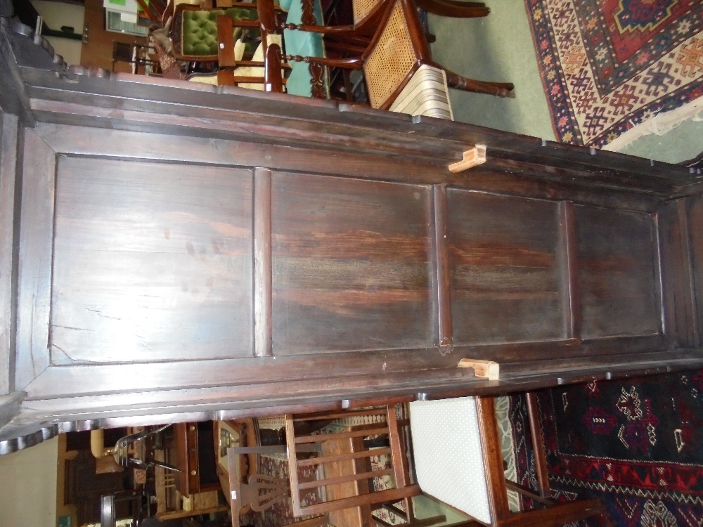 C18th/19th Chinese zitan altar table carved with archaistic scrollwork ...