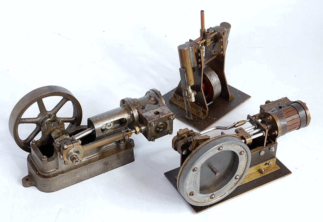3 small steam engines, Stuart 10H unpainted but free running, scratch ...