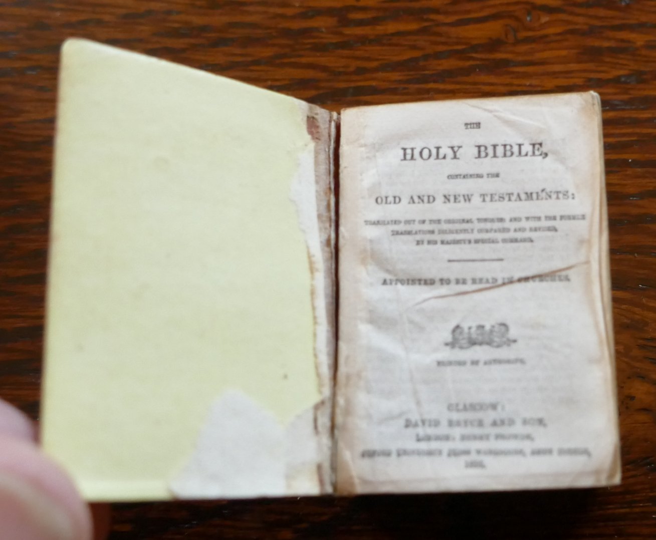 Miniature Book, The Holy Bible, David Bryce, Glasgow 1896, 42mm x 29mm ...