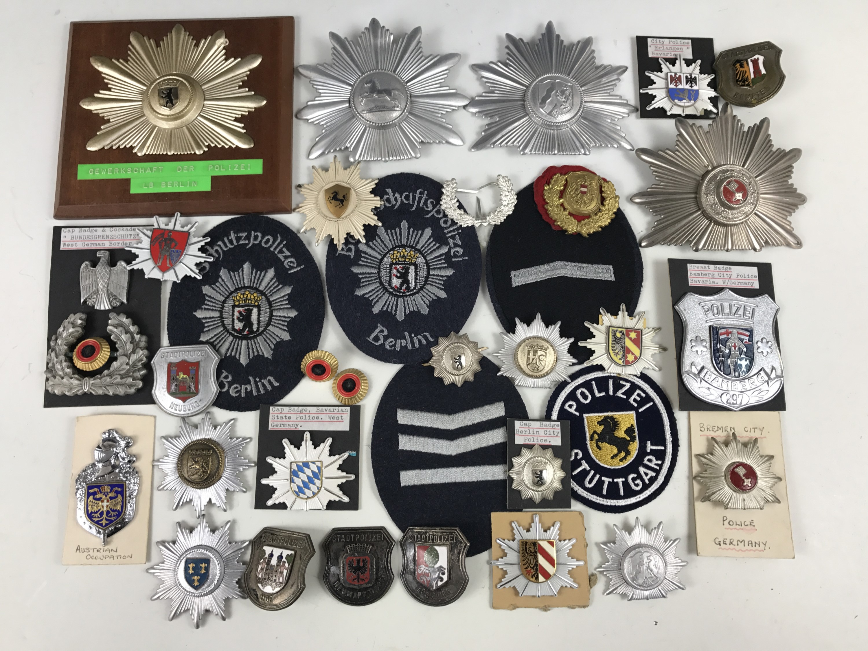 A large quantity of German police badges