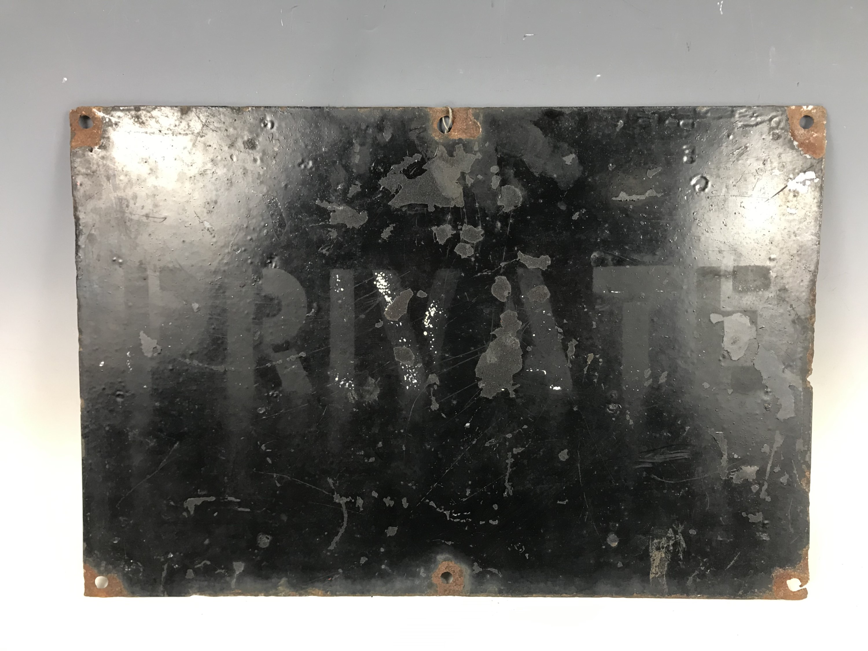 A Butterfly bomb enamel warning sign, 30 cm x 47 cm