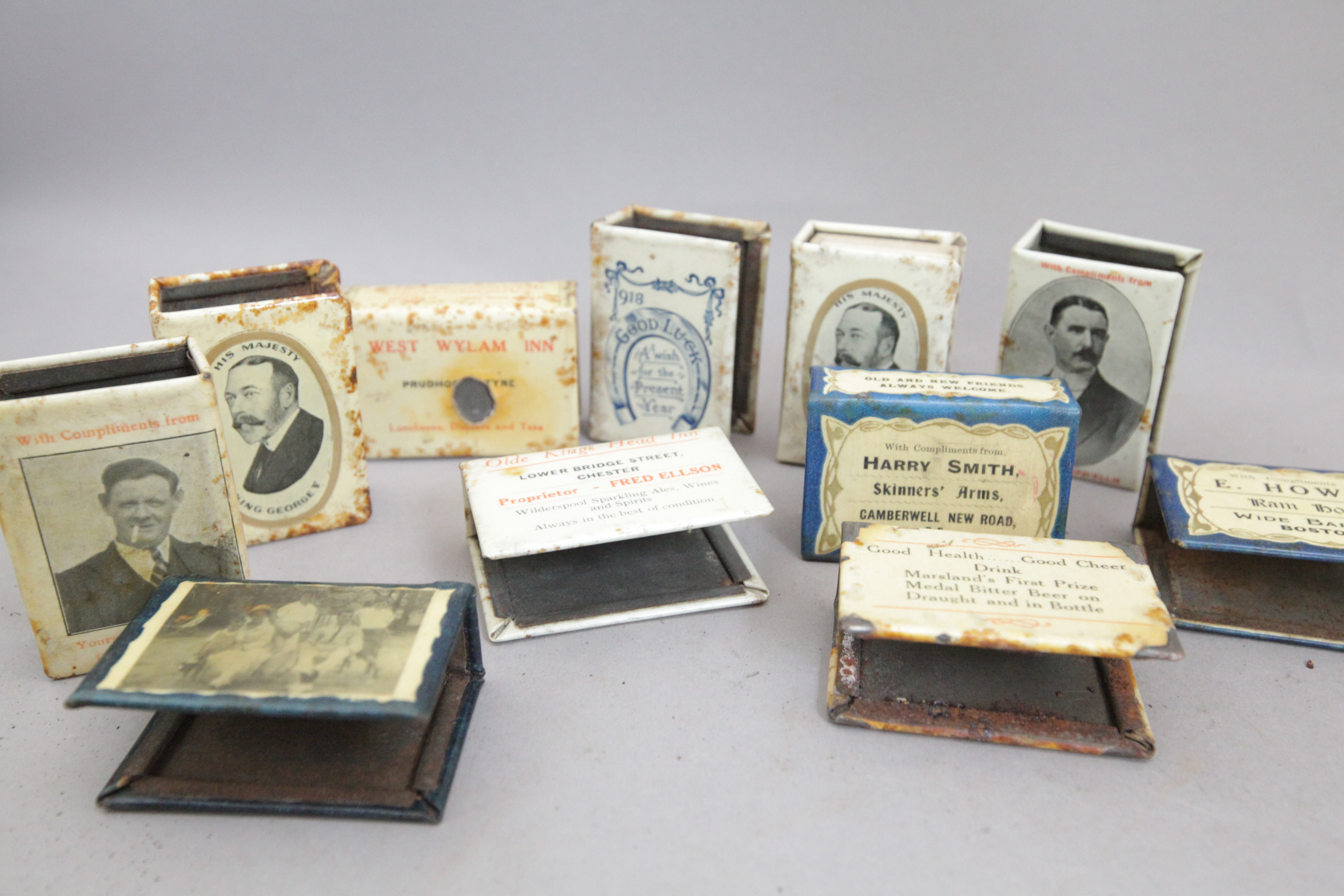 Six WW1 Celluloid Matchbox Covers, Kitchener French & Co and Thirteen ...