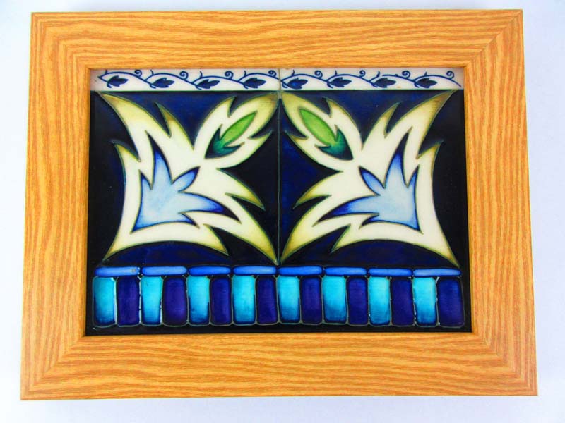 A Moorcroft ceramic Frieze tile with Jerusalem vase design, originally ...