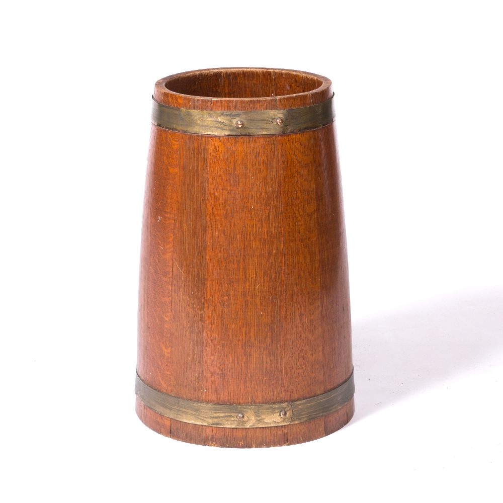 R.A. Lister & Co Ltd of Dursley Oak stick stand, circa 1910 with brass ...