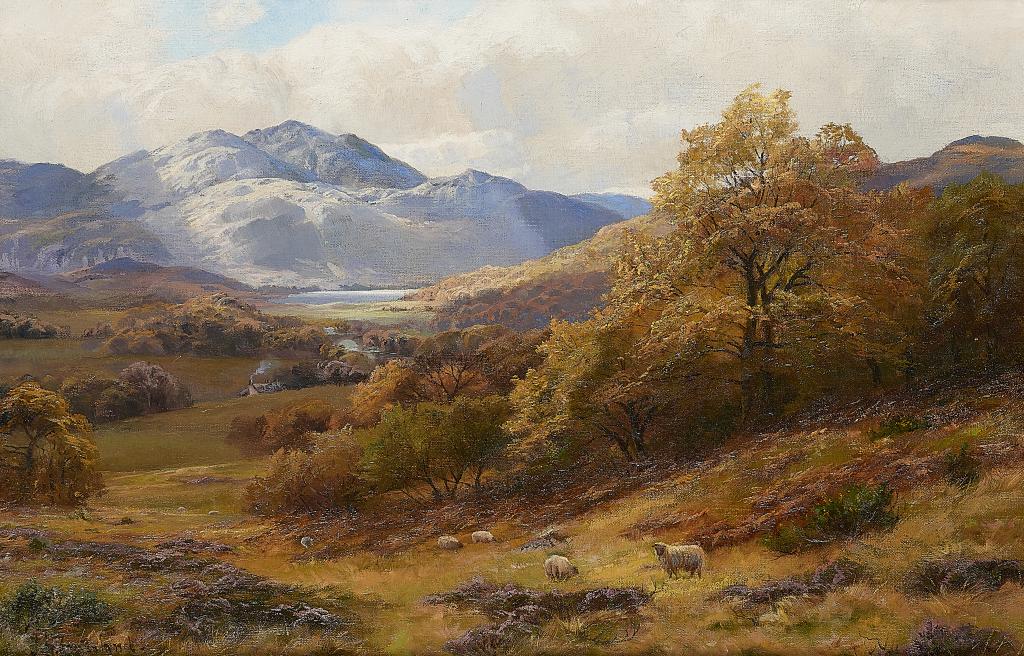 JAMES HENRY CROSSLAND (1852-1939) SUMMER IN THE LAKE DISTRICT signed ...