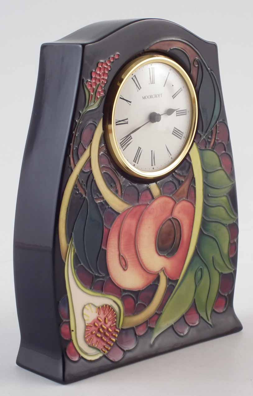 Moorcroft clock, decorate with Queens Choice pattern after Emma Bossons ...