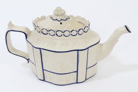 Early 19th century Castleford-type moulded teapot and cover and lot ...