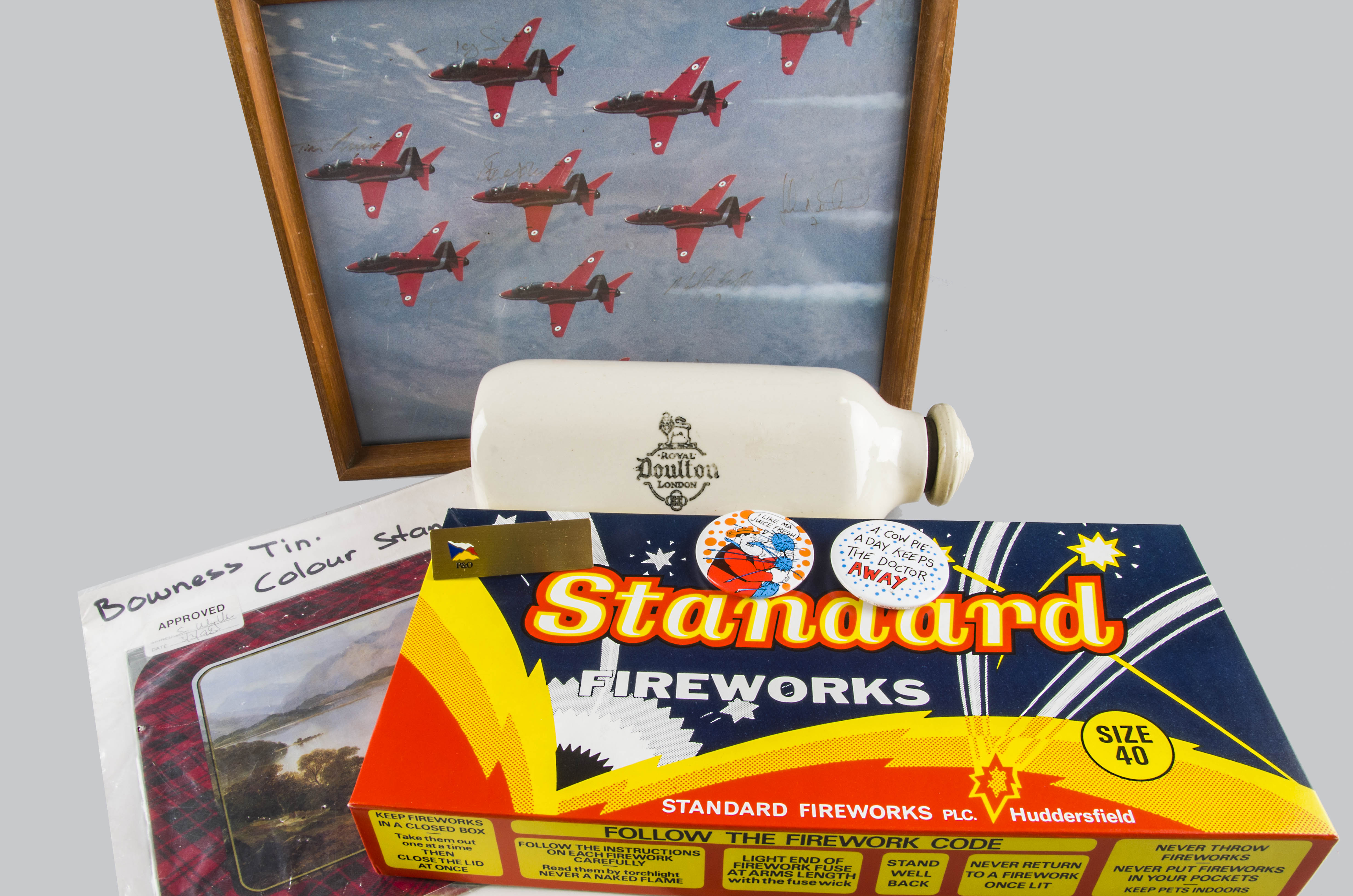Ephemera Mixed, two empty Standard Fireworks boxes, size 40 with inner ...