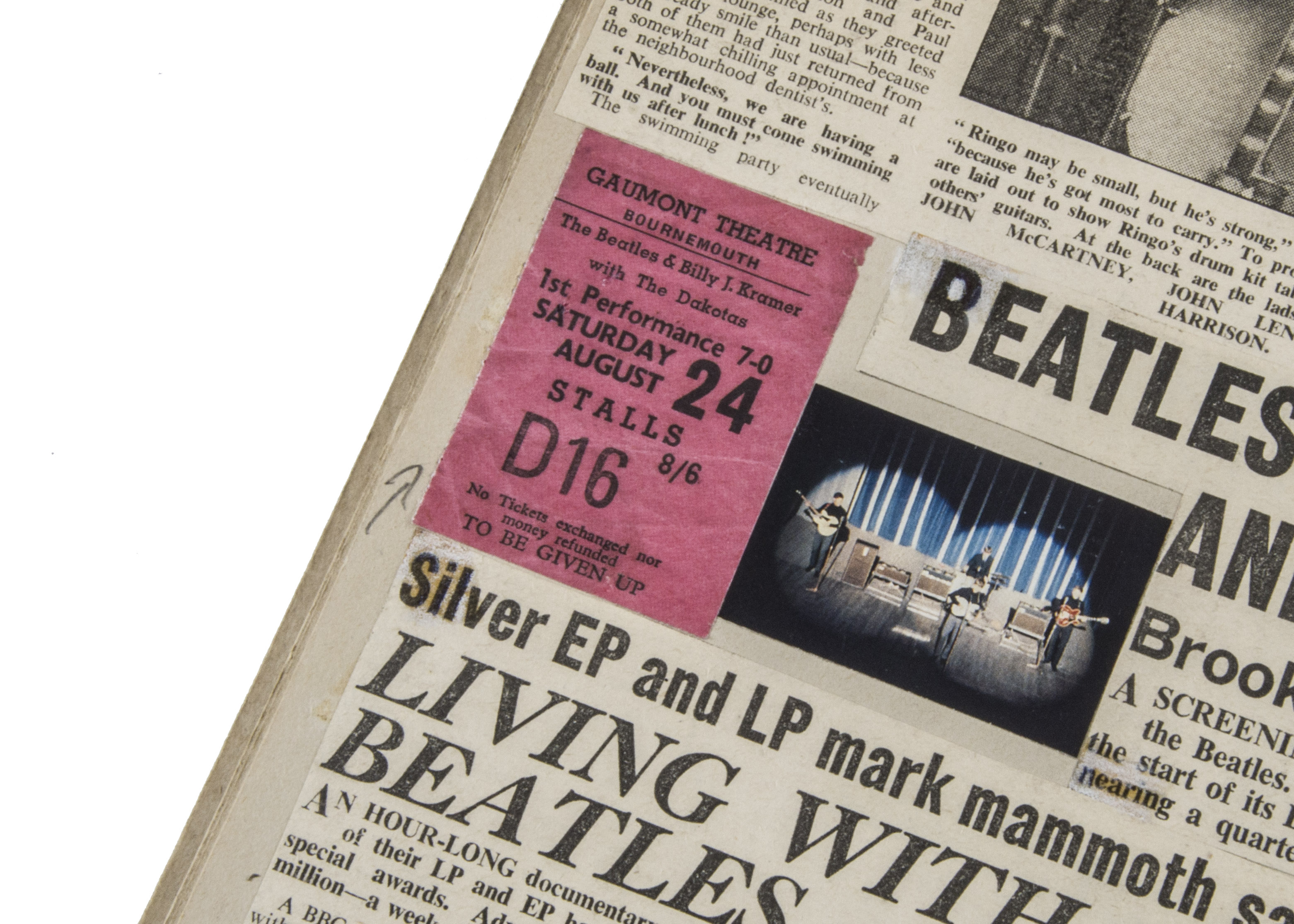 The Beatles, A Beatles Scrapbook - 40 pages, mainly from the 1962 ...
