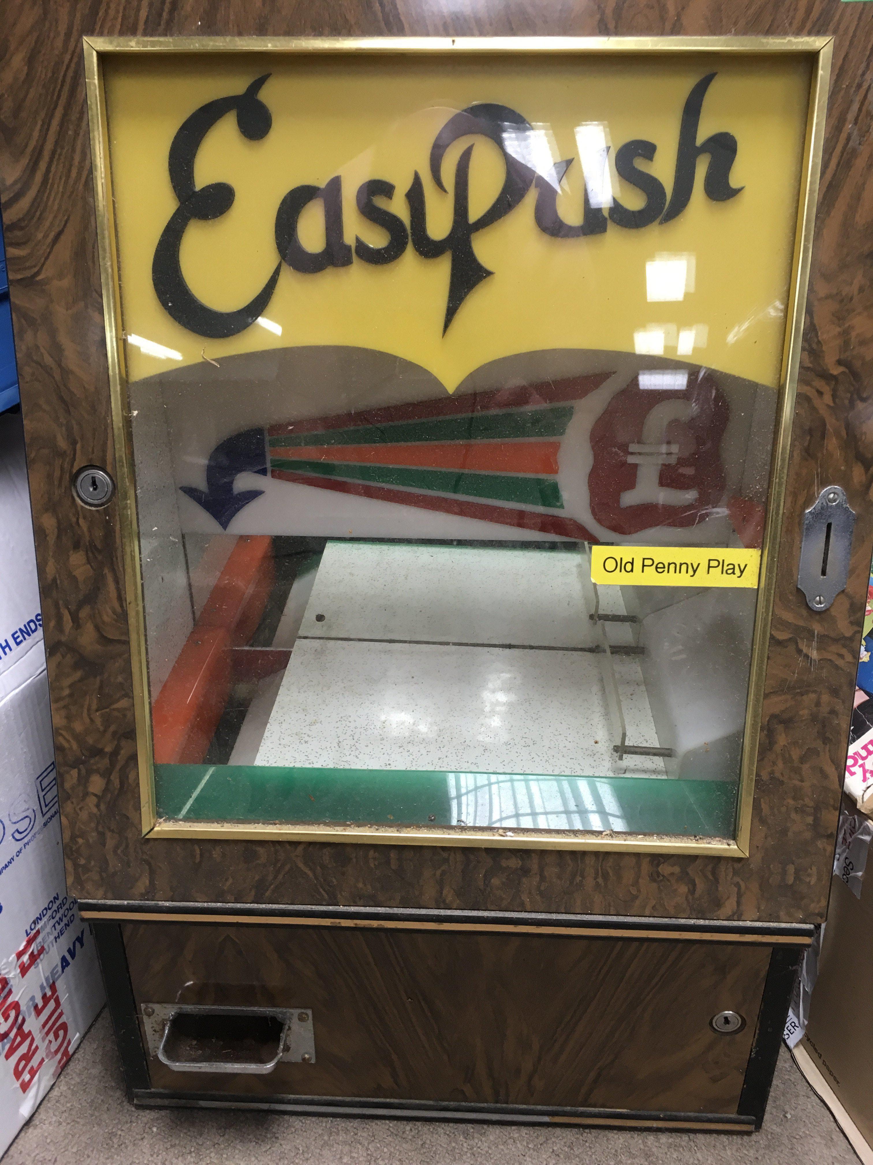 An old penny Easy Push slot machine