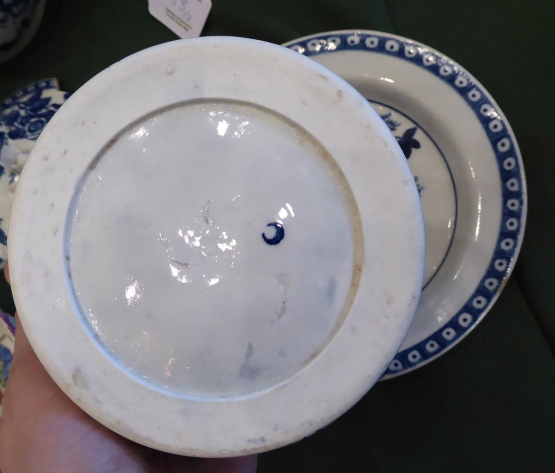 A Worcester Porcelain Butter Tub, Cover and Stand, circa 1775, printed ...