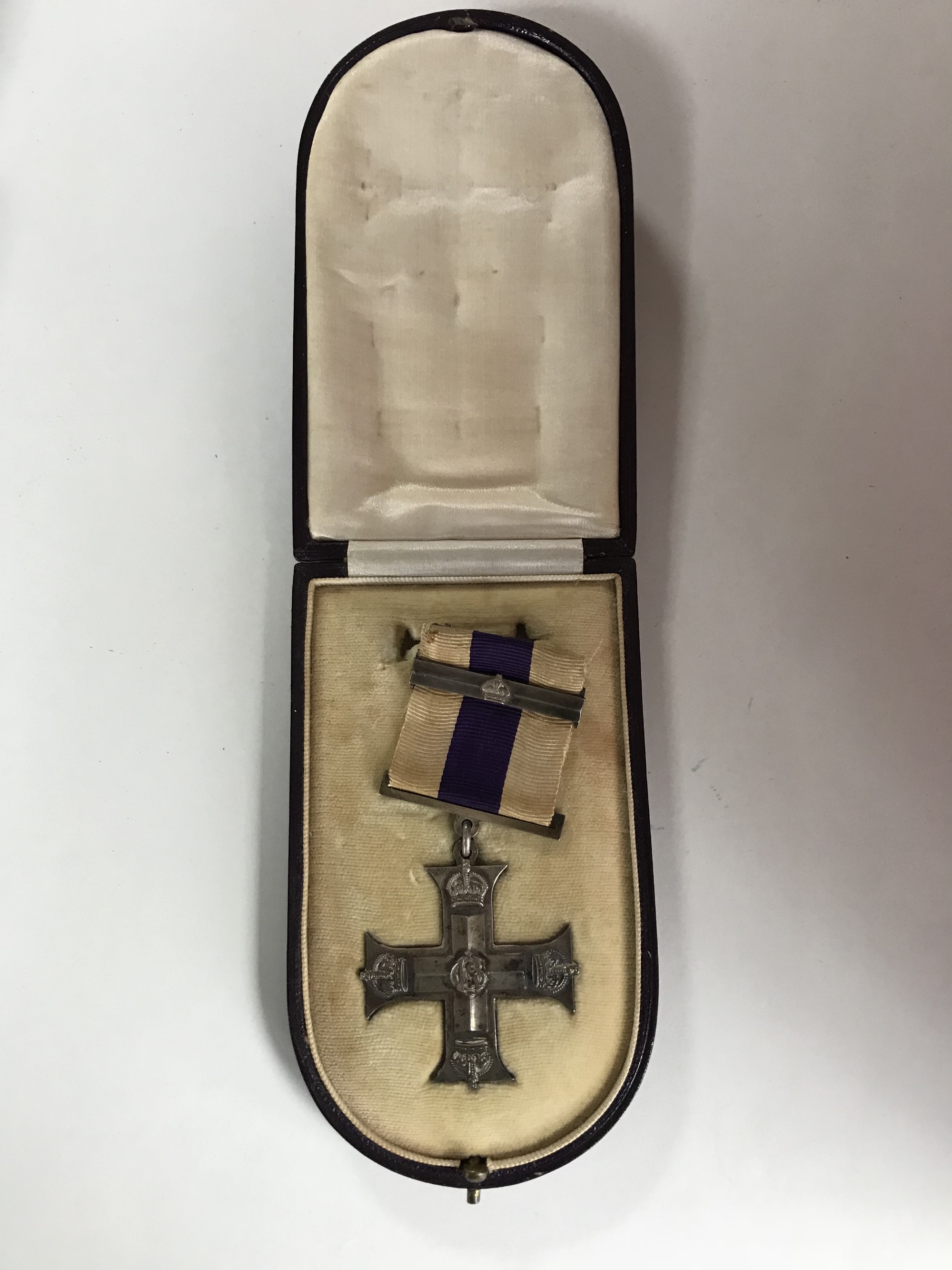 A rare military cross and bar in original case, awarded to Lt H.S.Lewis ...