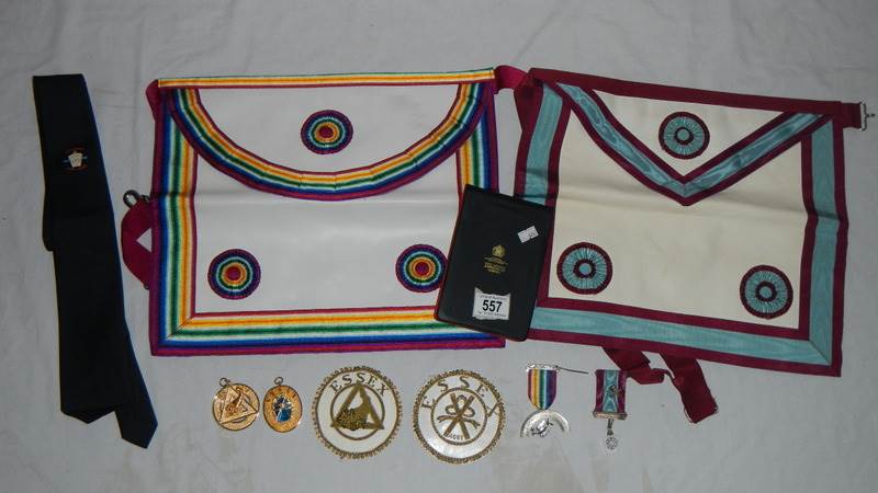 A collection of Masonic items