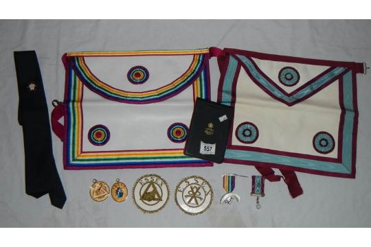 A collection of Masonic items