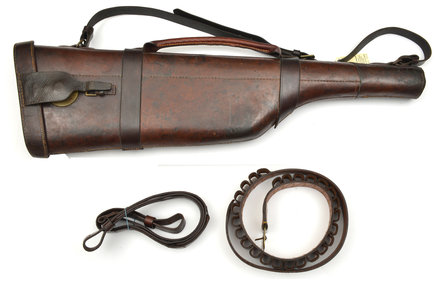 A leather leg’ o’ mutton gun case for a DB gun with up to 30” barrels ...