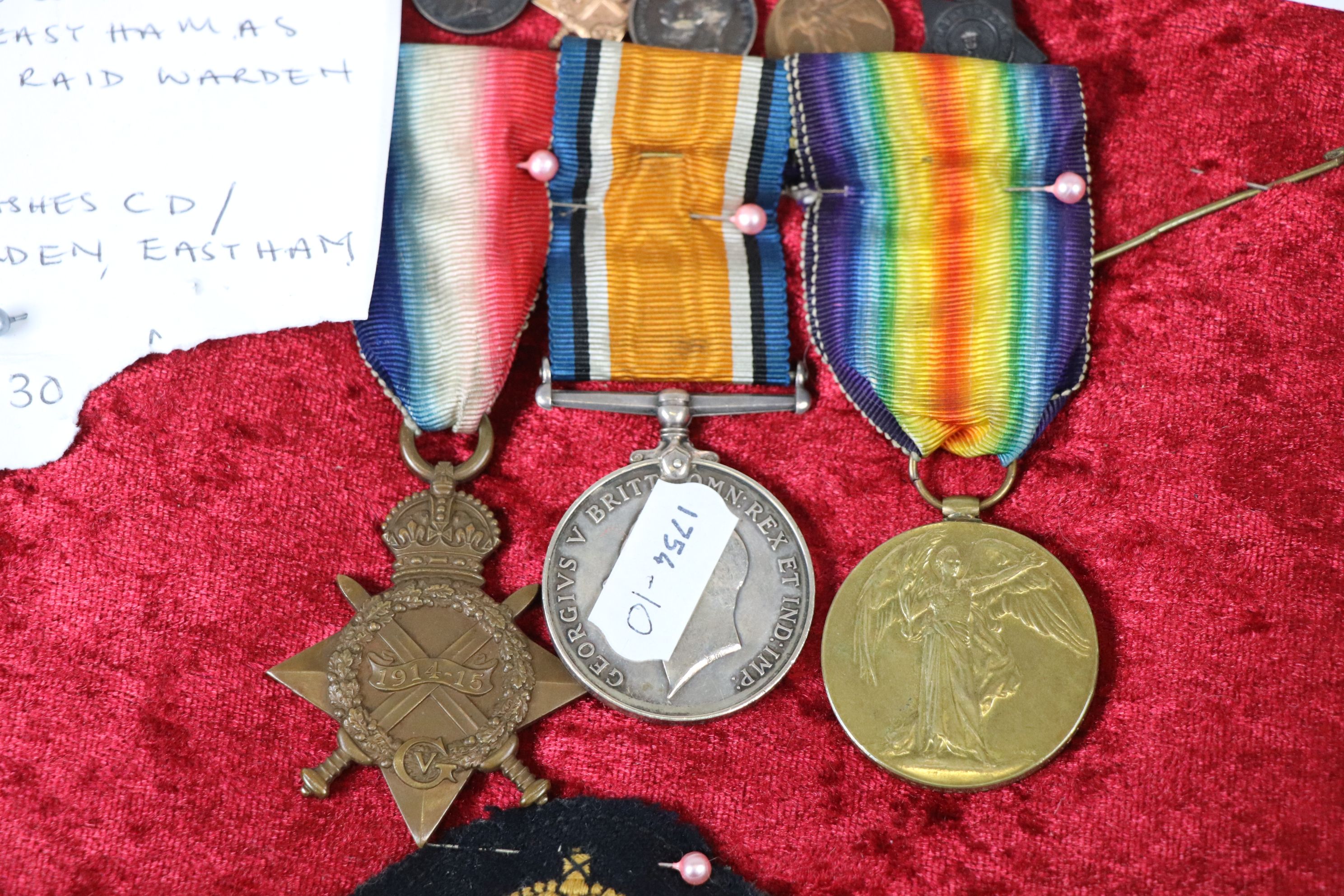 British WW1 Medal Group to issued to 8205 PTE. A. SPALDING. of THE ...
