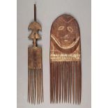 A Malaita Island comb Solomon Islands, Melanesia tree fern with woven ...