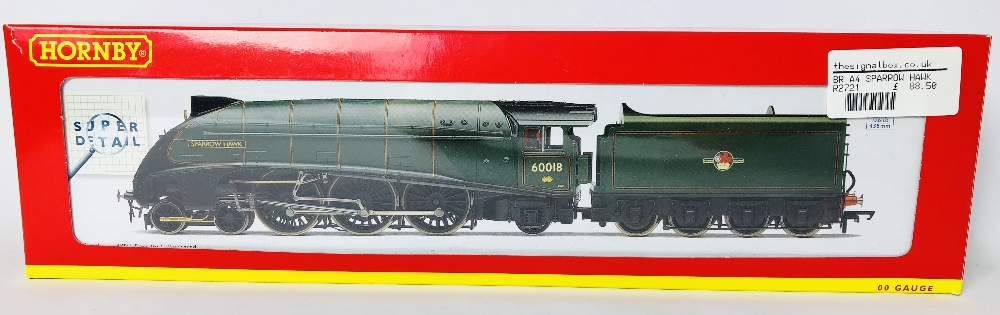 Hornby OO gauge R2721 BR Class A4 BR Green Sparrow Hawk 60018 steam ...