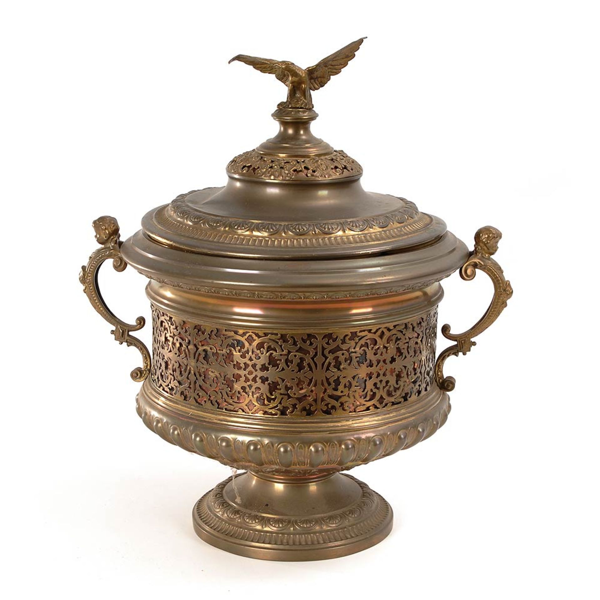 Große Gründerzeit-Bowle. Ende 19. Jh. Messing und Kupfer. Bowle im ...