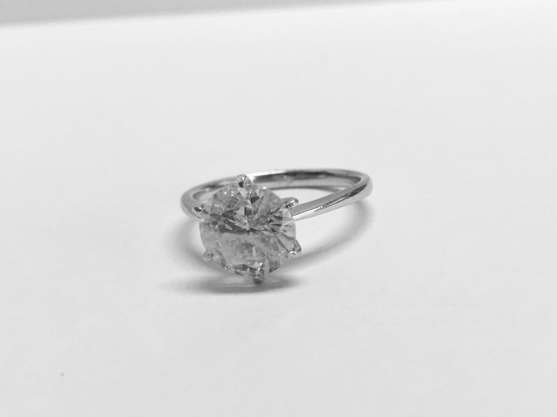 3.14ct brilliant cut diamond j colour i2 clarity,platinum setting 3gms ...