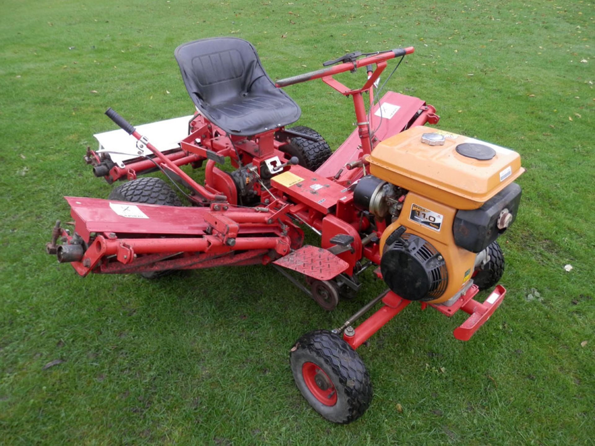 Saxon Triple MKII Ride On Cylinder Mower Cutting Width 180cm Number of ...