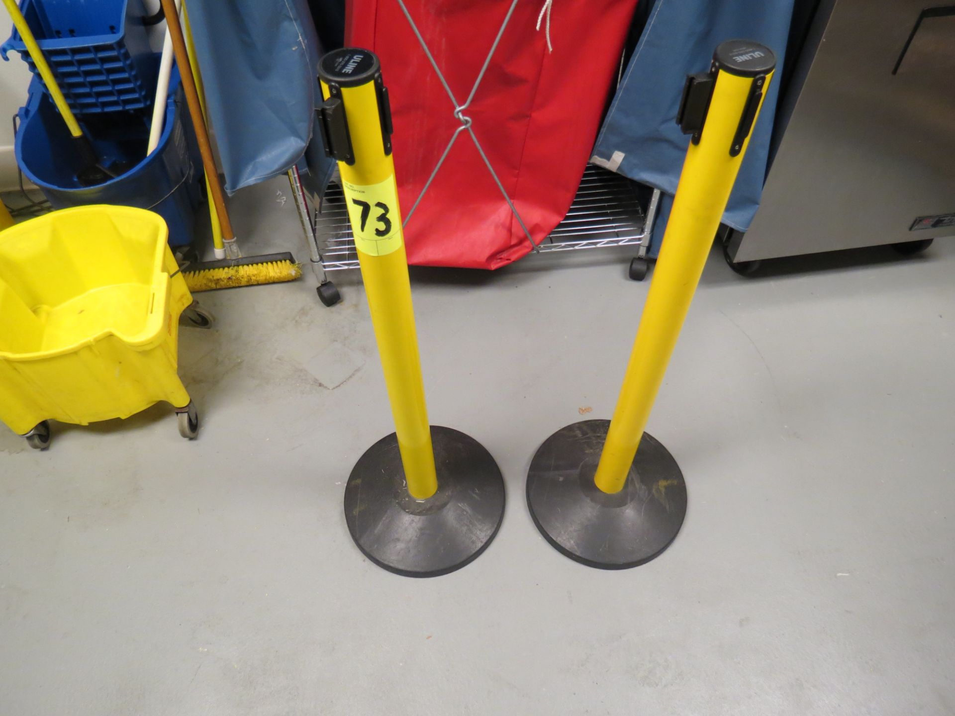 ULINE CROWD CONTROL BARRIER POSTS WITH RETRACTABLE BELT