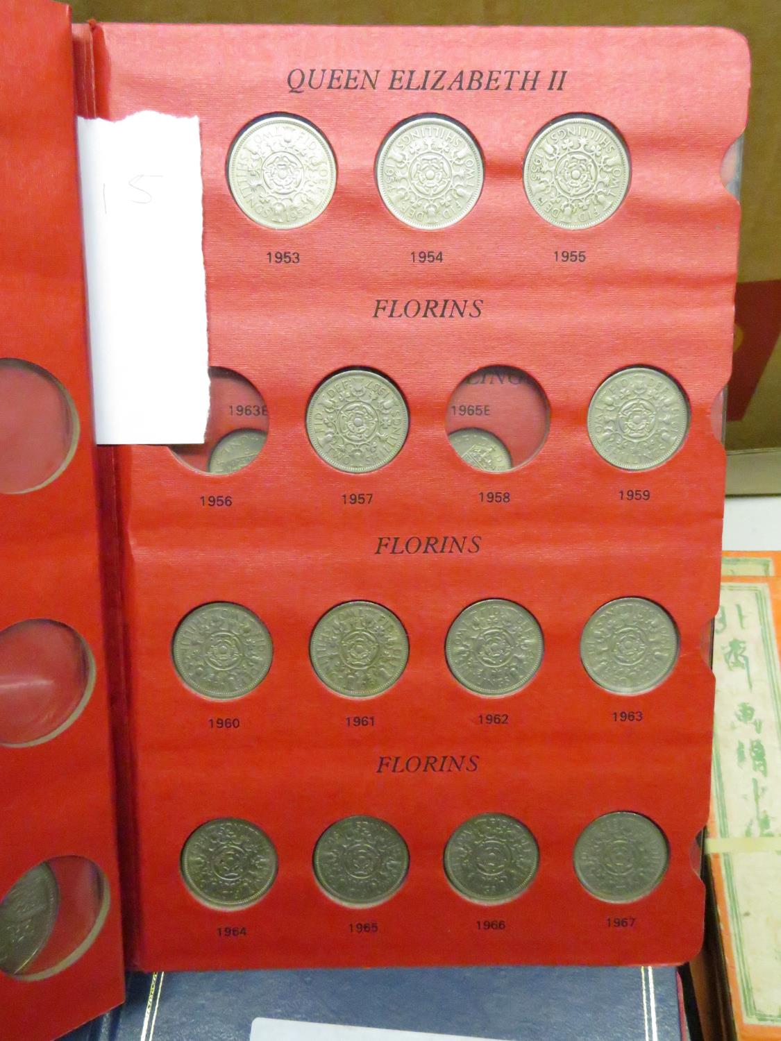 6 albums of British coins